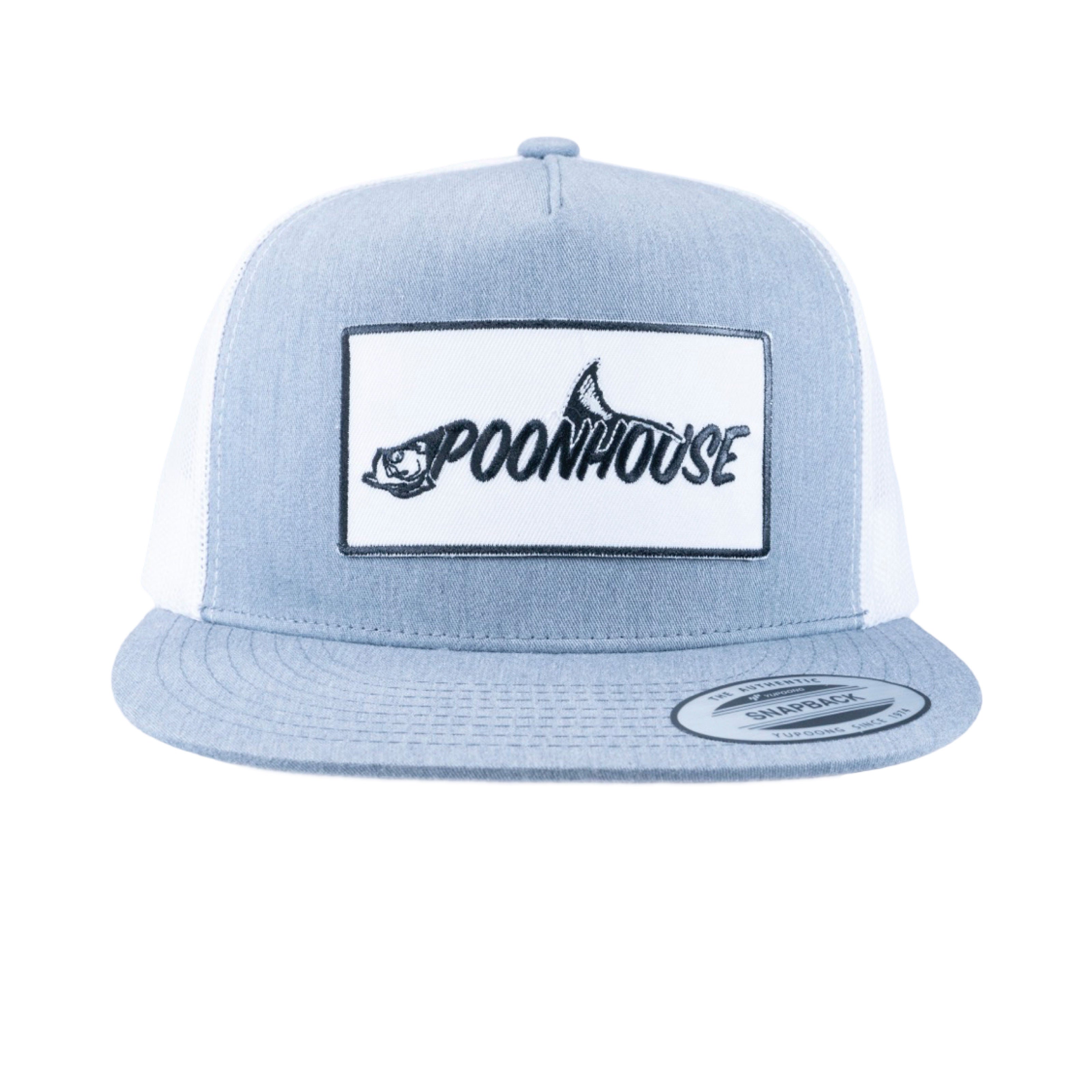 Grey & White Patch Yupoong Snapback Flat Bill – The PoonHouse