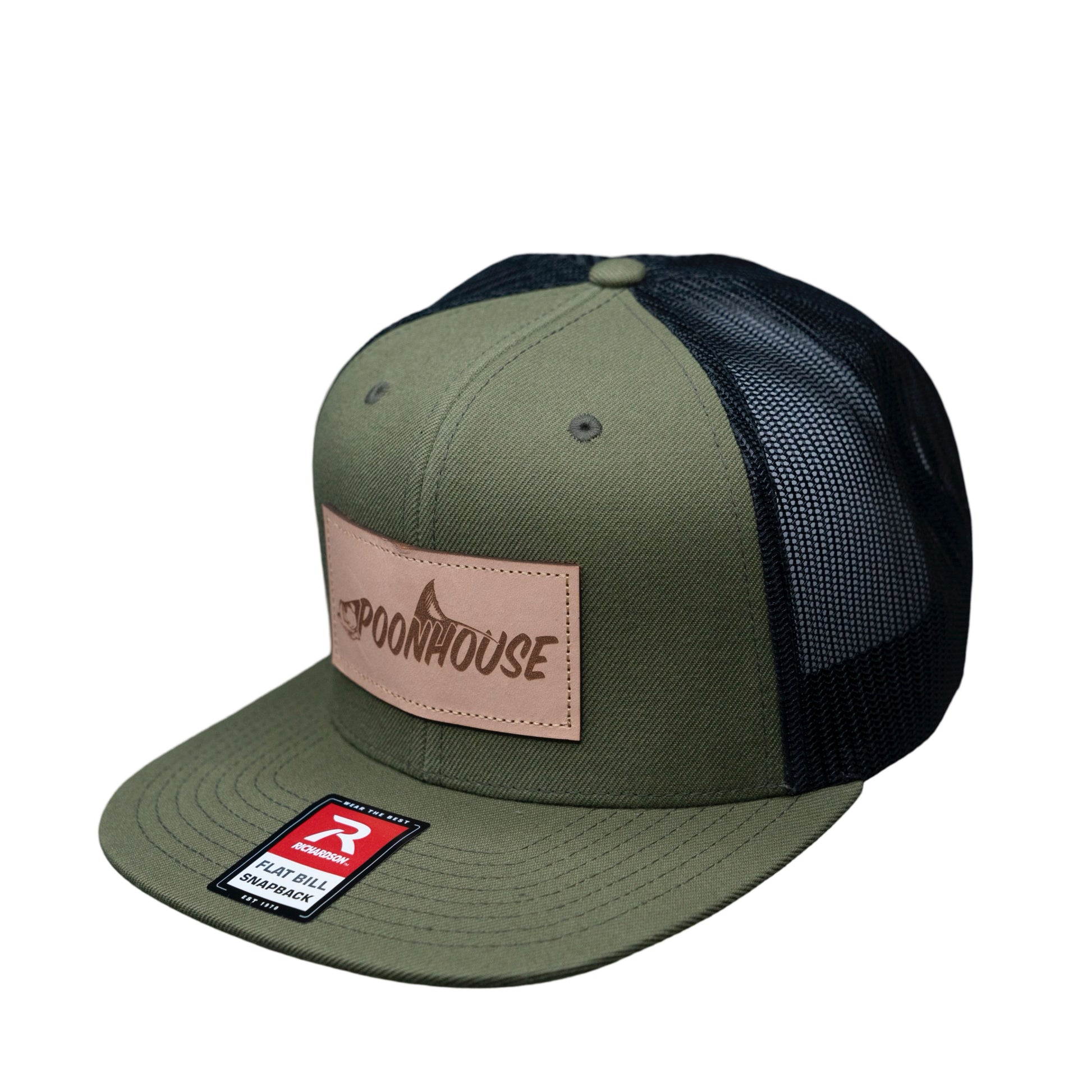 Olive Green Richardson Flat Bill Leather Patch – The Poonhouse